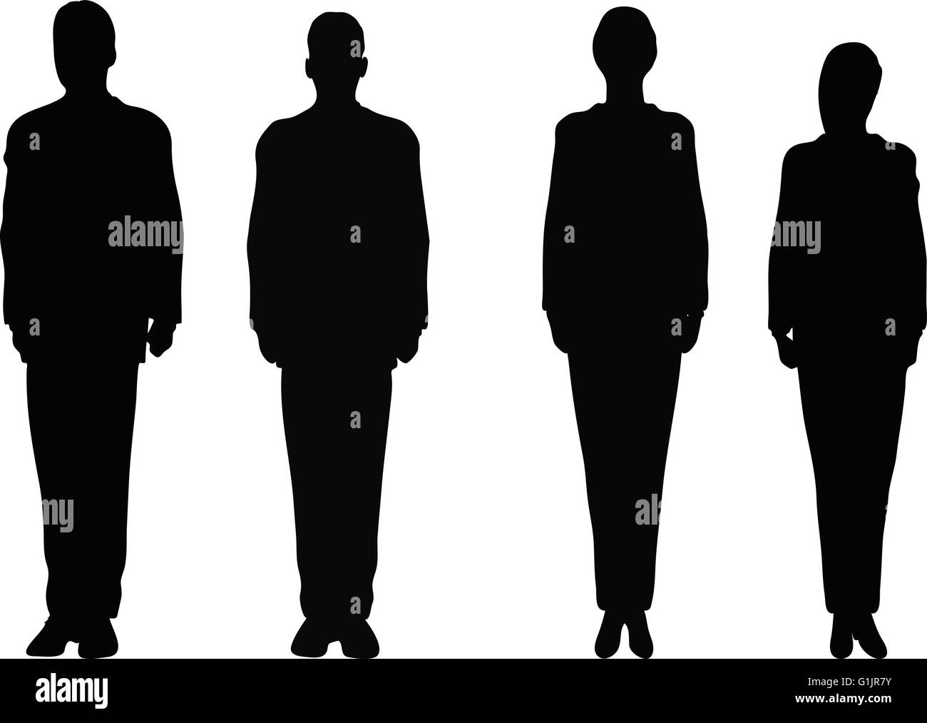 EPS 10 Vector. Business people standing still in silhouette Stock ...