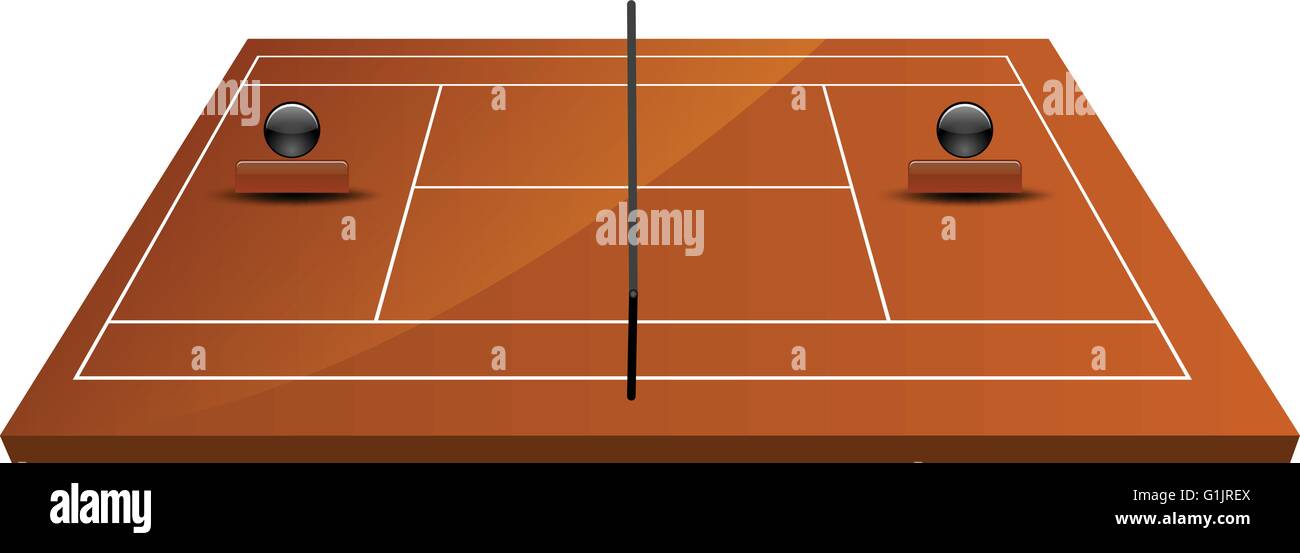 Vector Illustration of tennis court field in clay Stock Vector Image ...