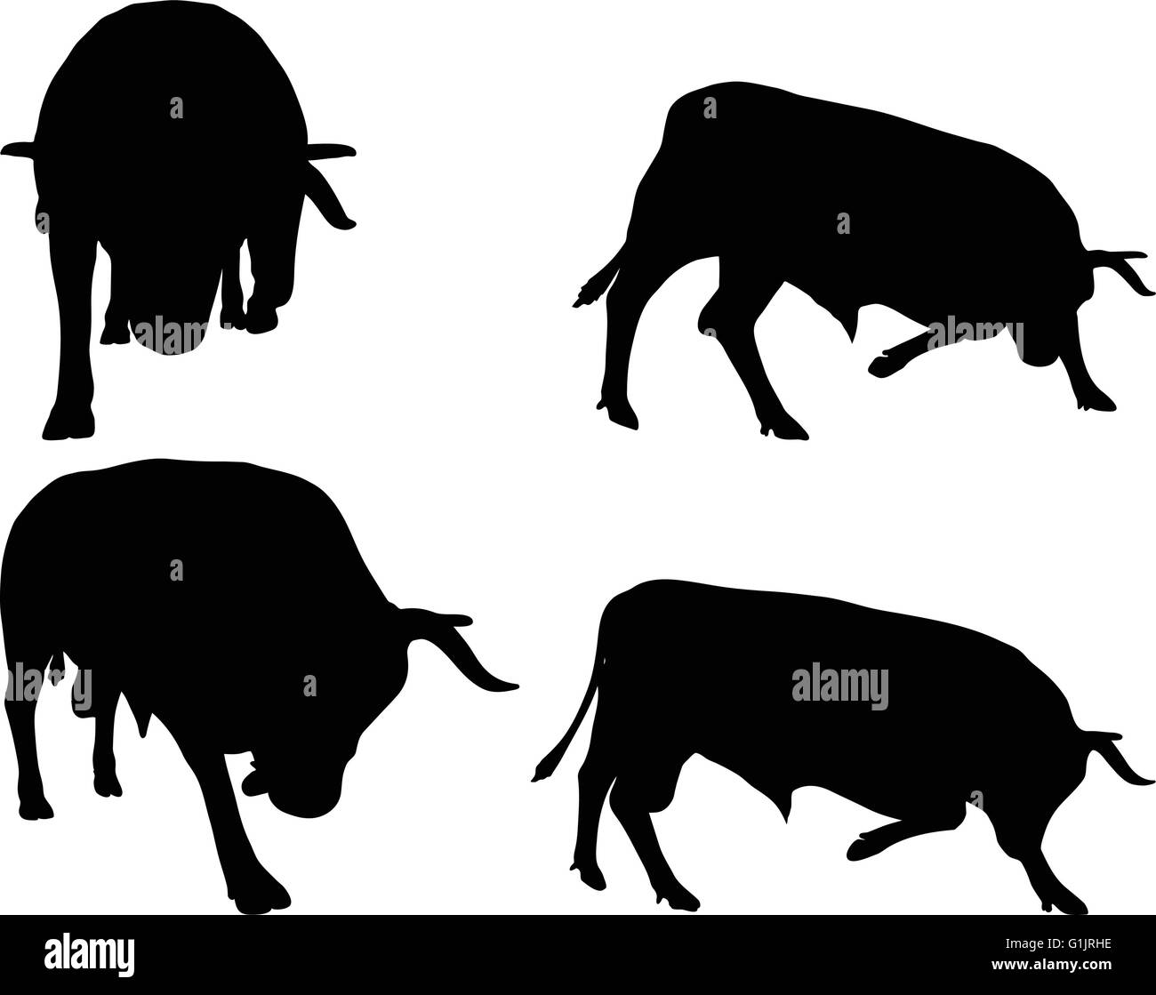 EPS 10 vector silhouettes of cattle collection Stock Vector Image & Art ...