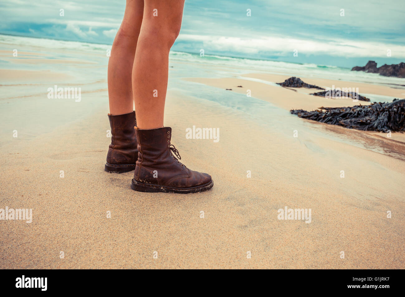 Legs sand steps hi-res stock photography and images - Alamy