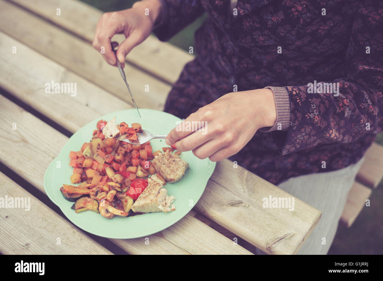 Woman Eating Steak High Resolution Stock Photography and Images - Alamy