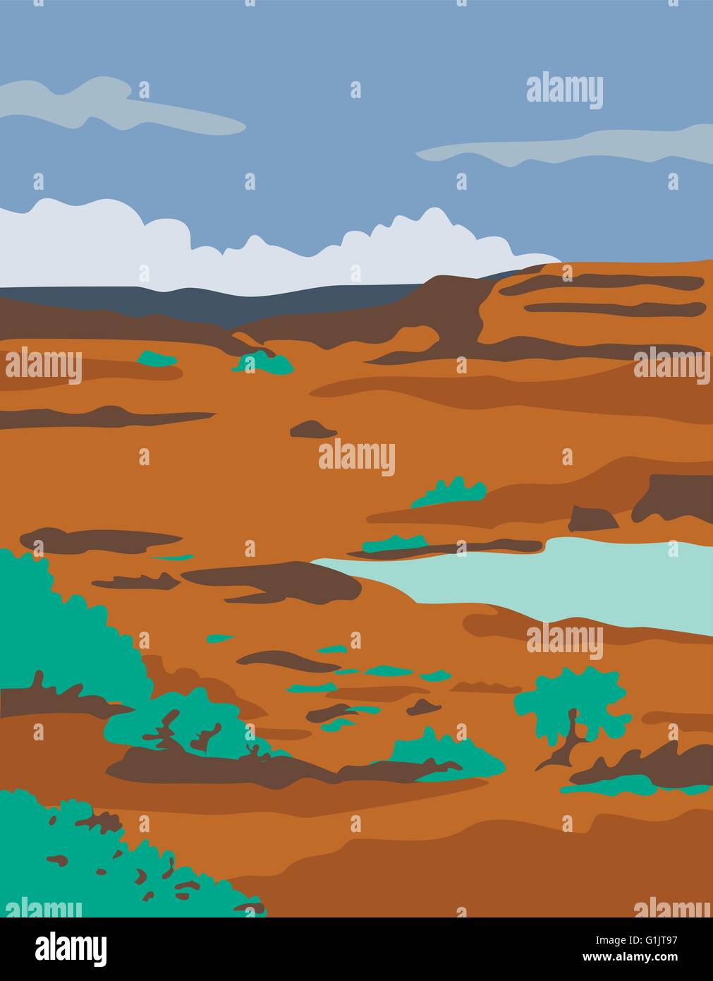 Steppe scenery Stock Vector Images - Alamy