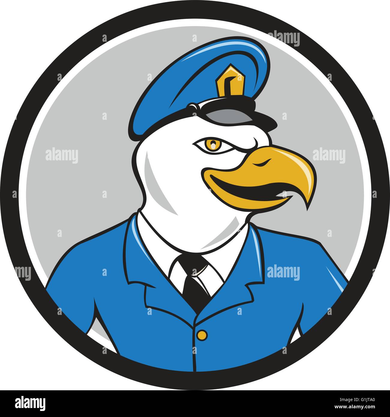 Cartoon illustration police officer looking hi-res stock photography ...
