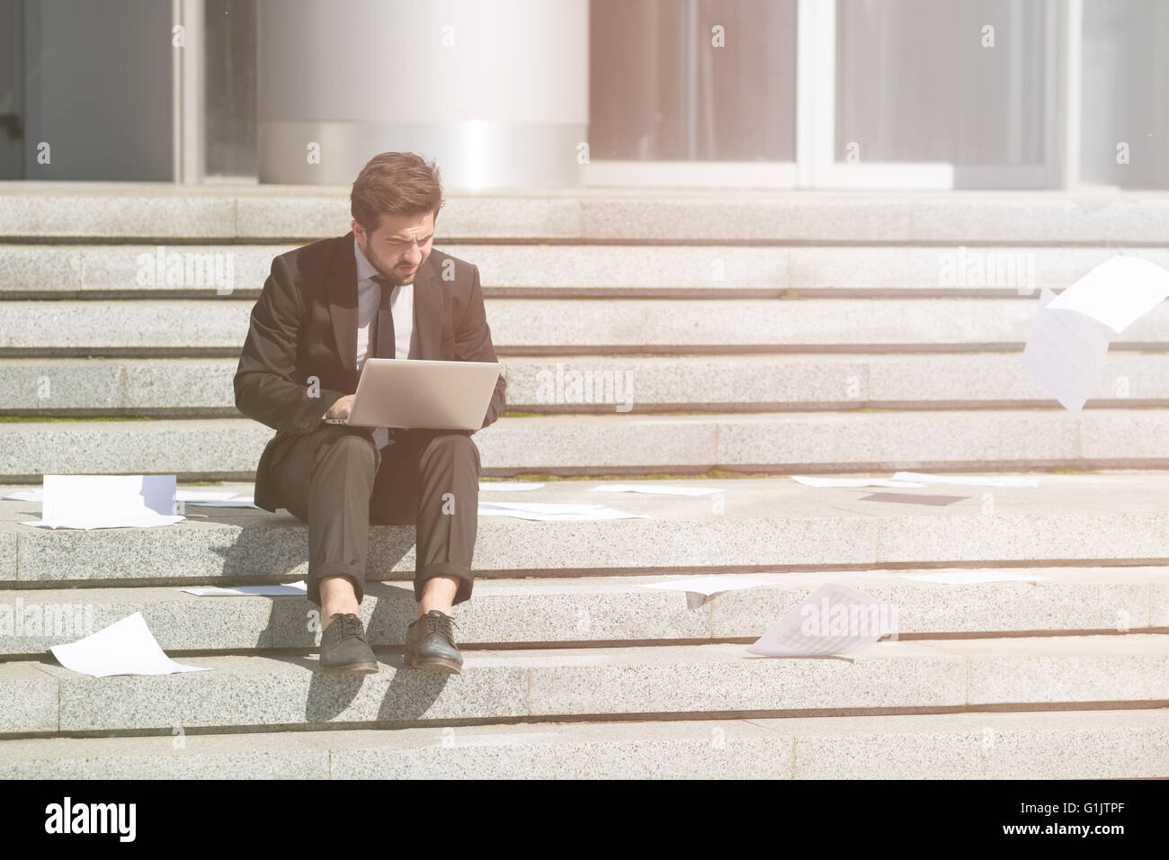 Professional man walking laptop computer hi-res stock photography and ...