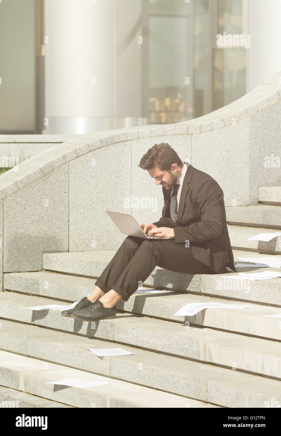 Professional man walking laptop computer hi-res stock photography and ...
