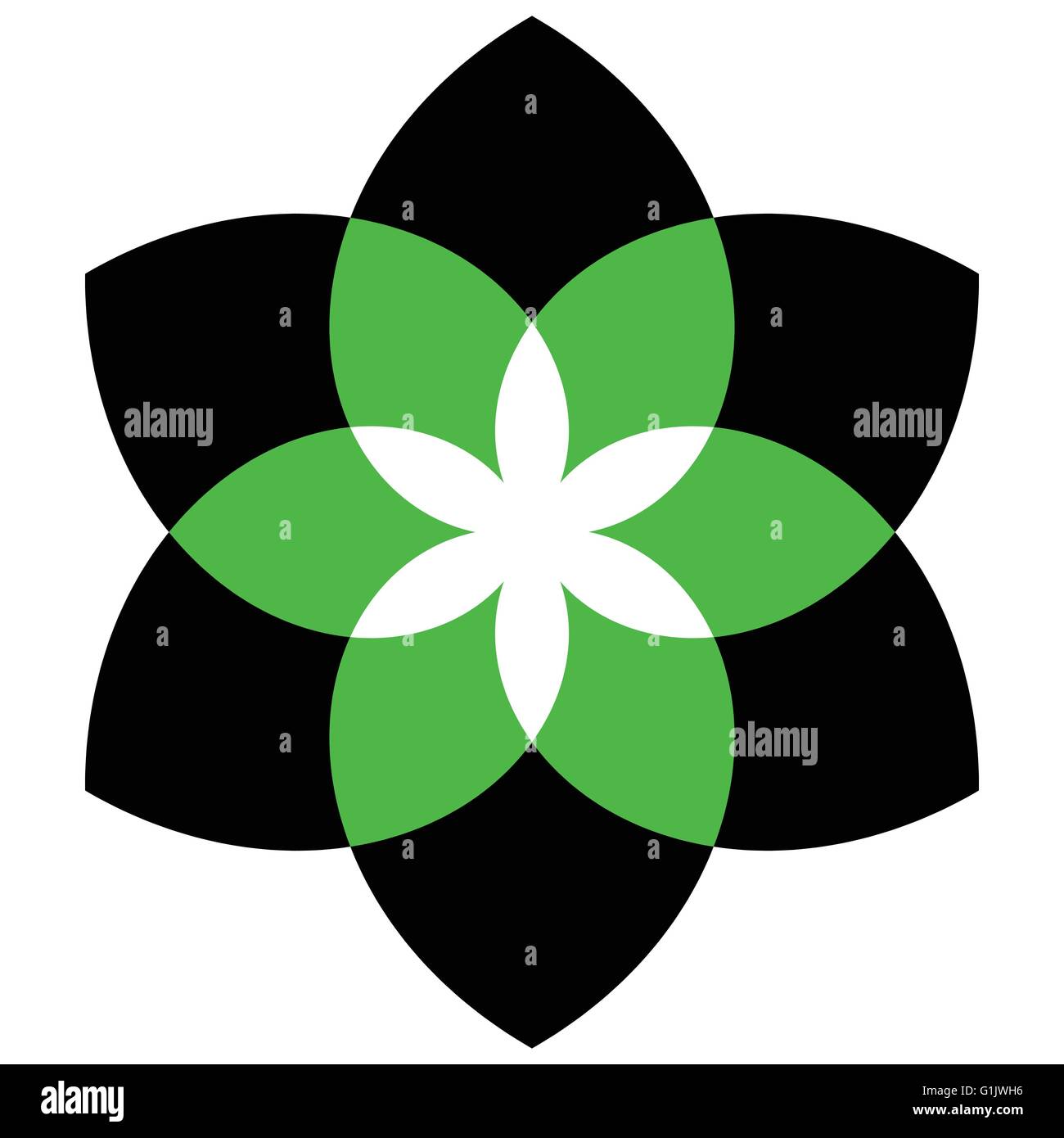 Geometric flower or generic motif isolated on white Stock Vector Image ...