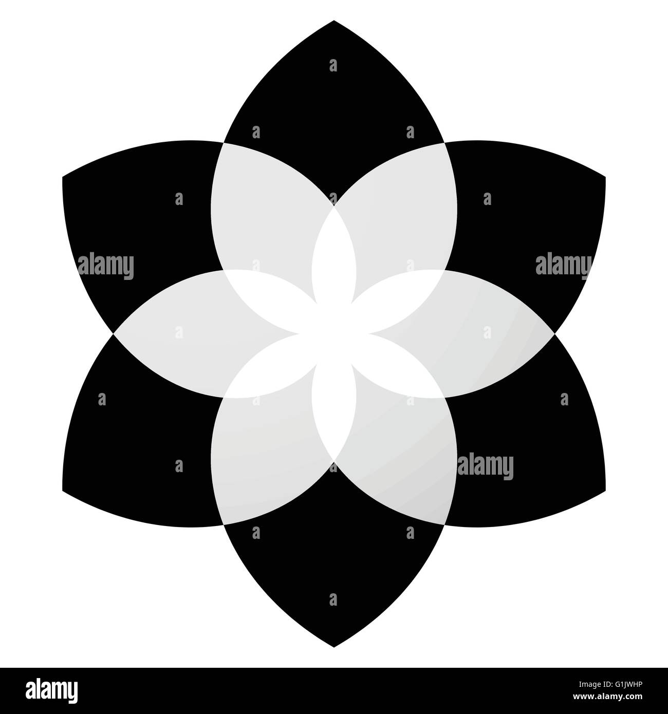 Geometric flower or generic motif isolated on white Stock Vector Image ...