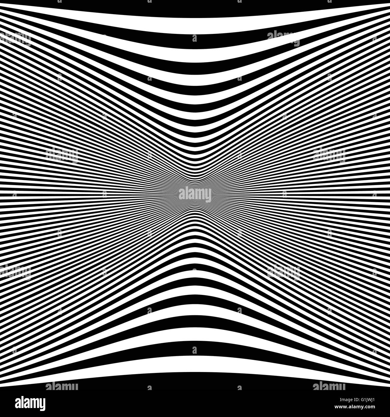 Abstract pattern with distorted lines. Monochrome geometric ...