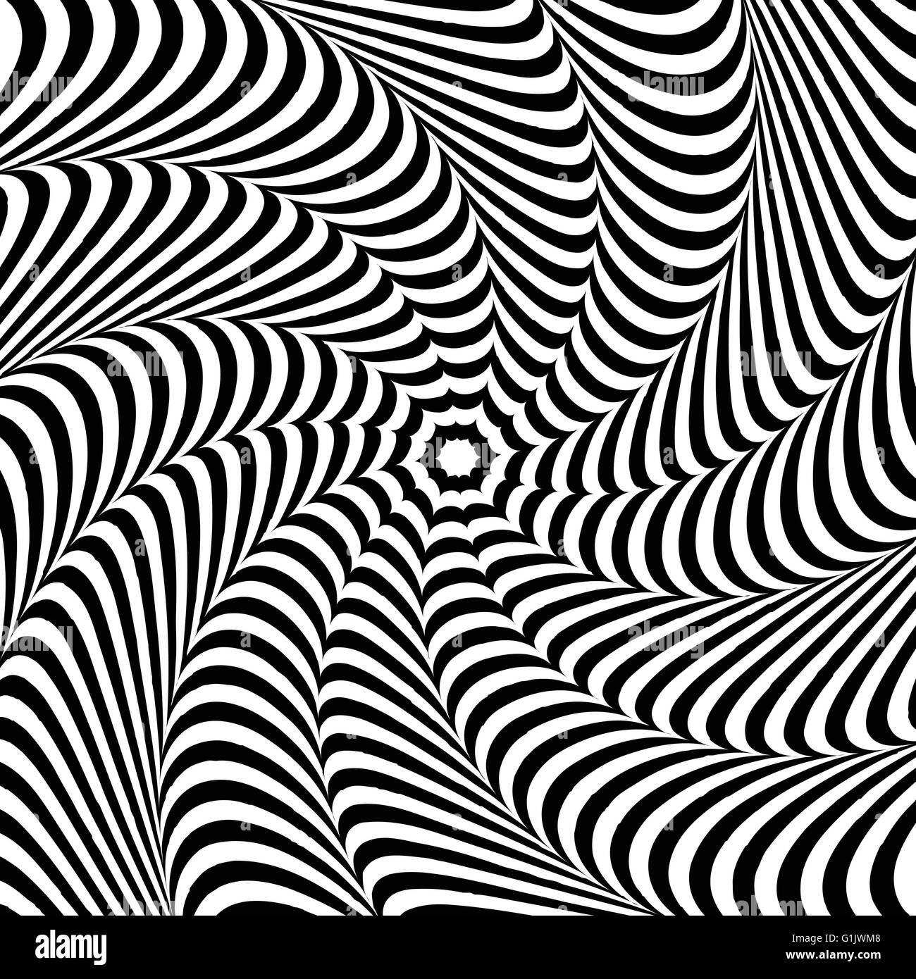 Abstract radiating pattern with deformed shapes spreading from center ...