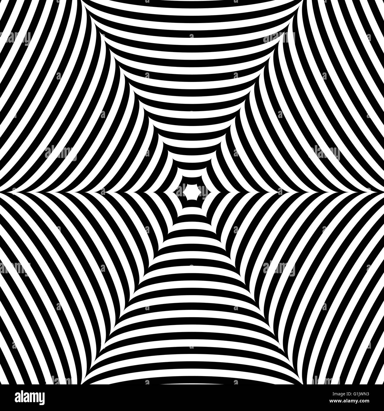 Abstract radiating pattern with deformed shapes spreading from center ...