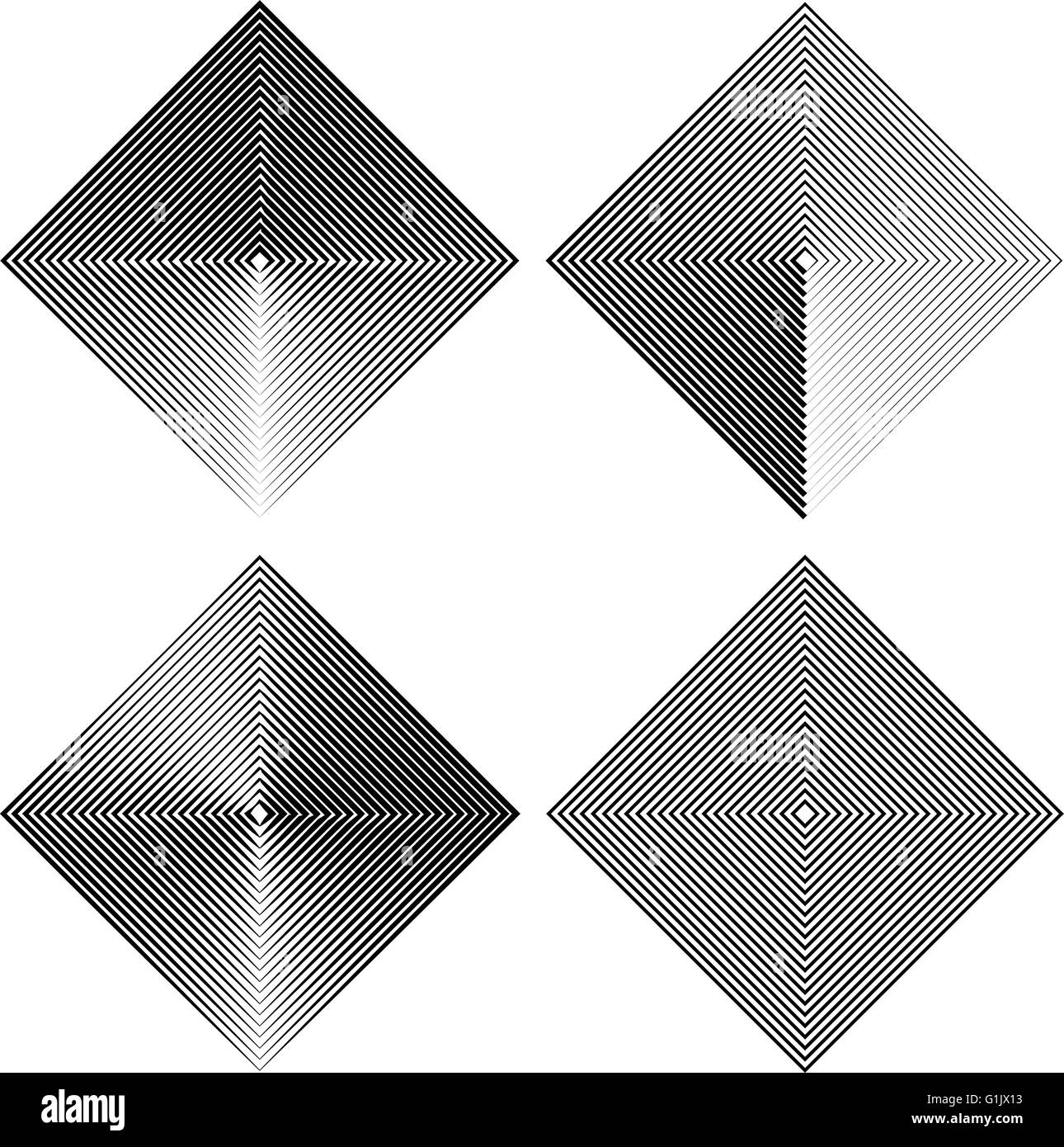 Set of various abstract radial, radiating squares Stock Vector Image ...