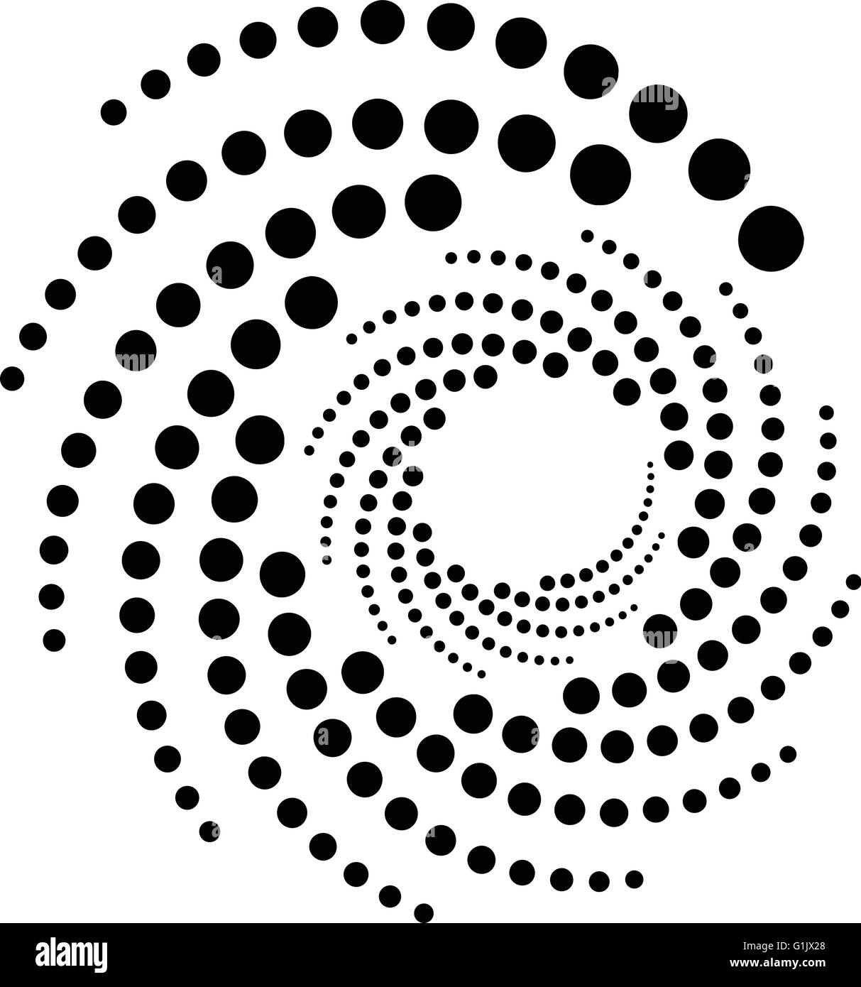 Circular, radial dots. Abstract dotted, concentric element Stock Vector ...