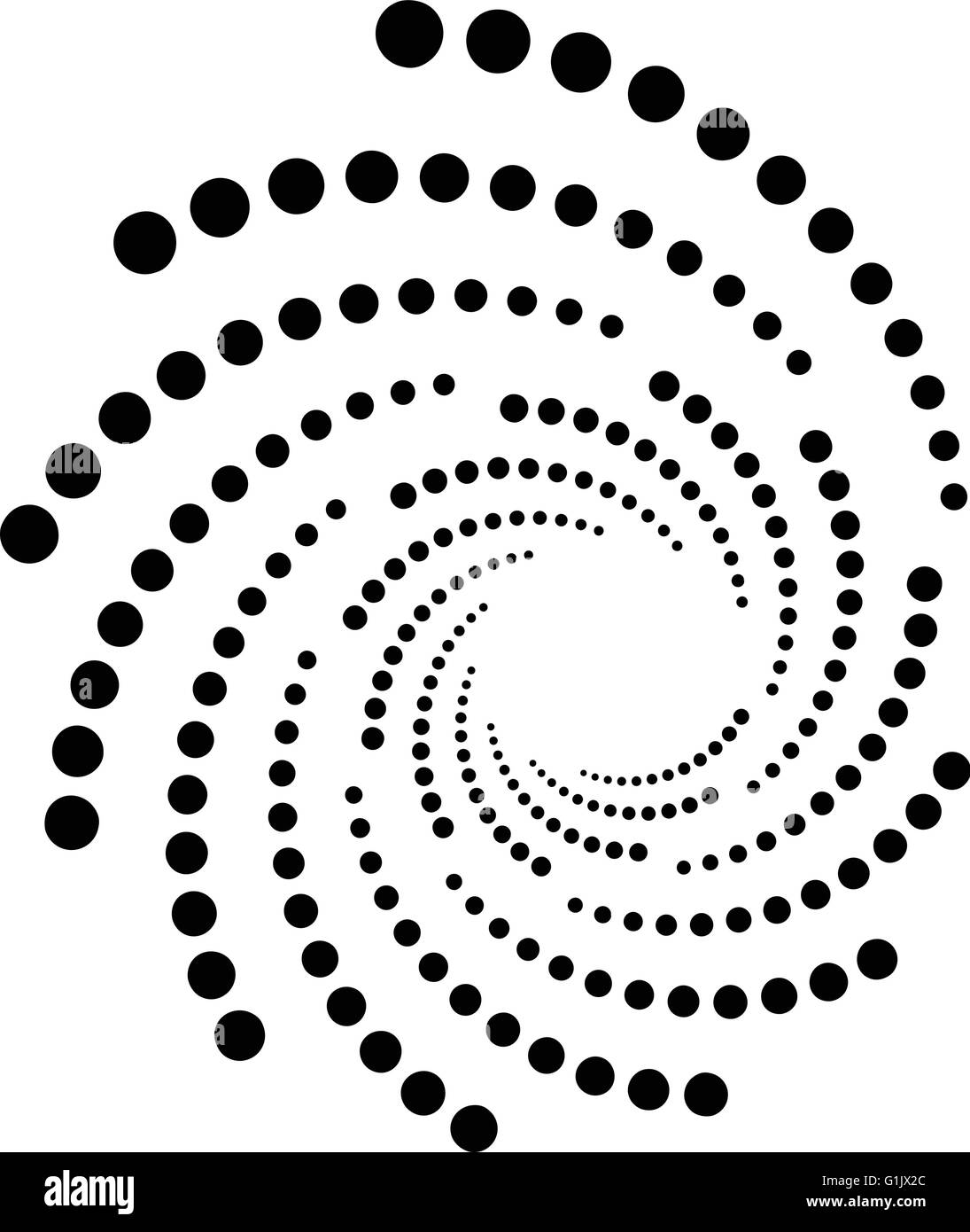 Circular, radial dots. Abstract dotted, concentric element Stock Vector ...