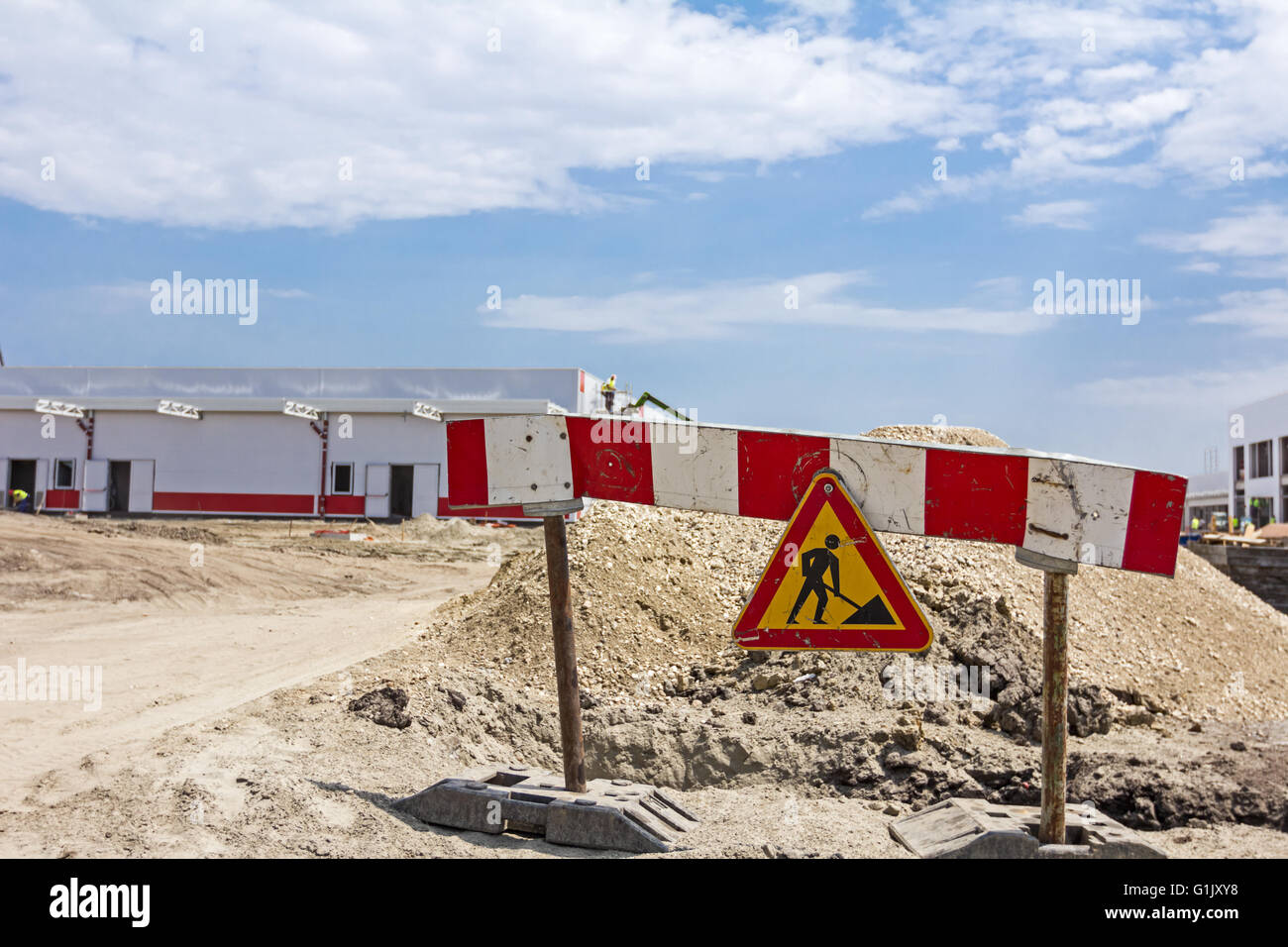 Work in progress, triangle sign with boundary are symbols of caution ...