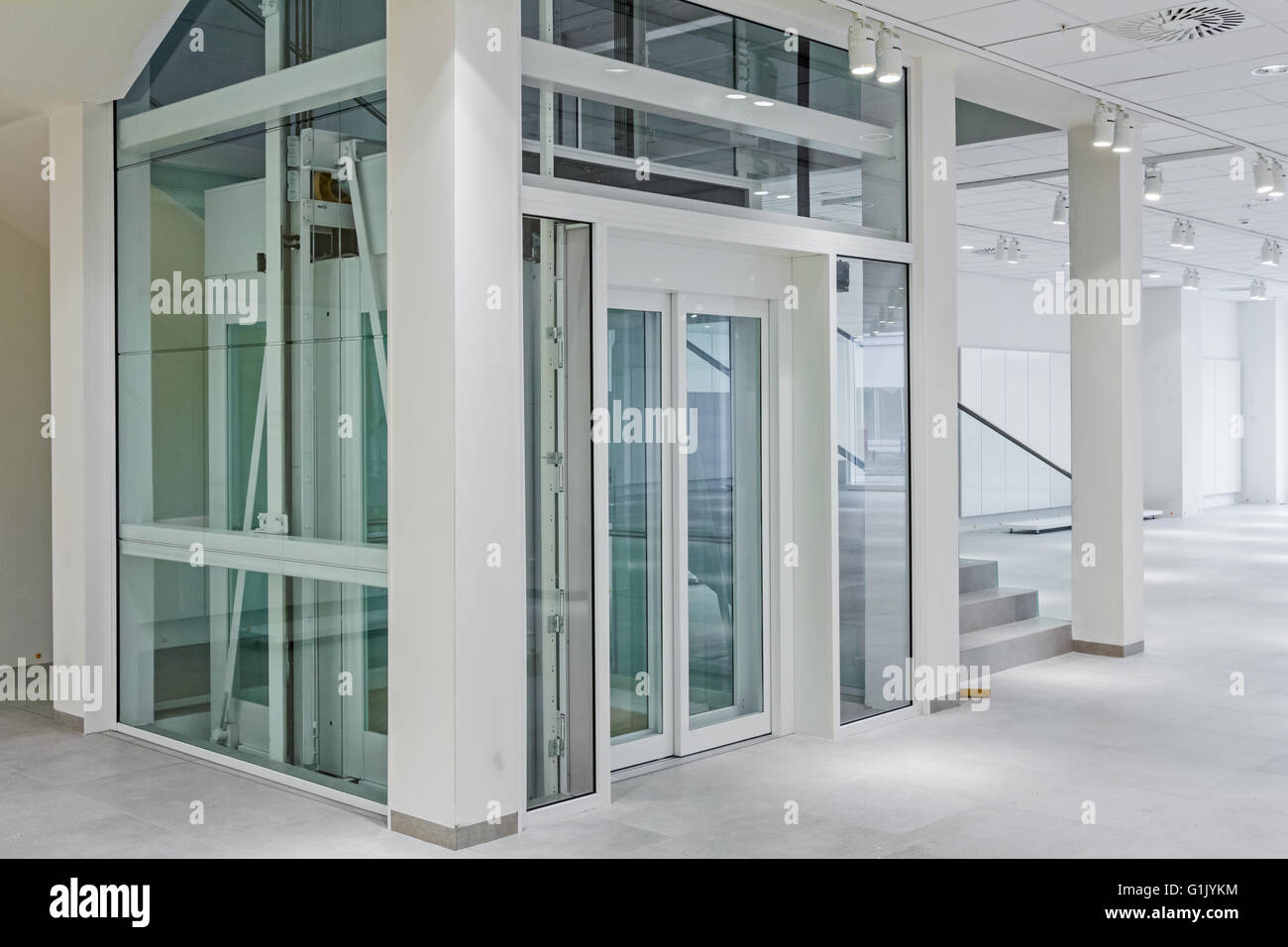Elevator in luxury mall glass hi-res stock photography and images - Alamy