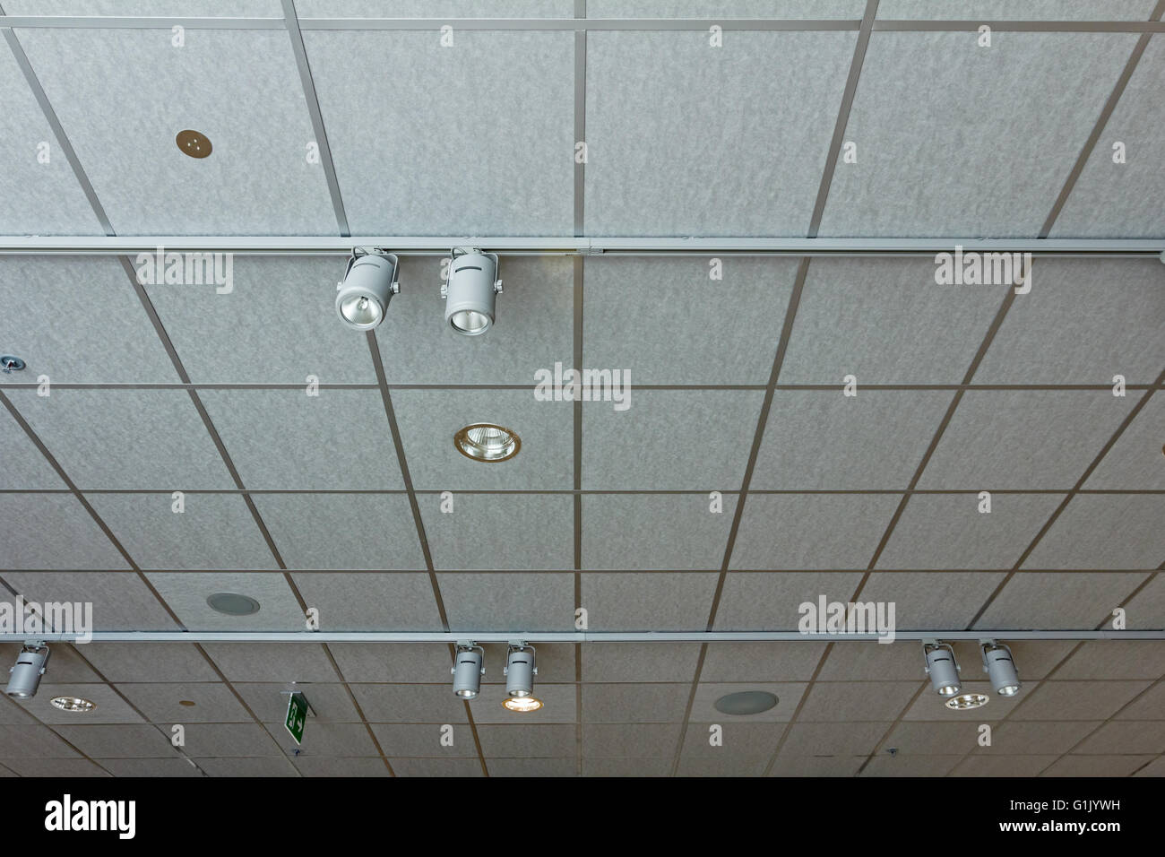 Ceiling with the built in illumination modern office building Stock ...