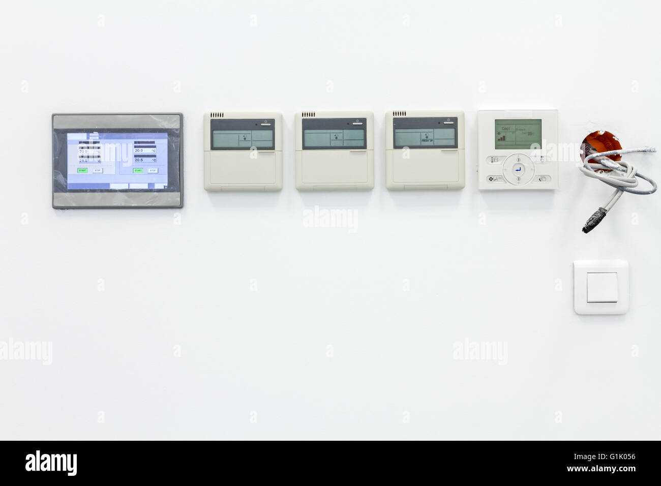 Smart home automation: wall display showing household consumptions ...