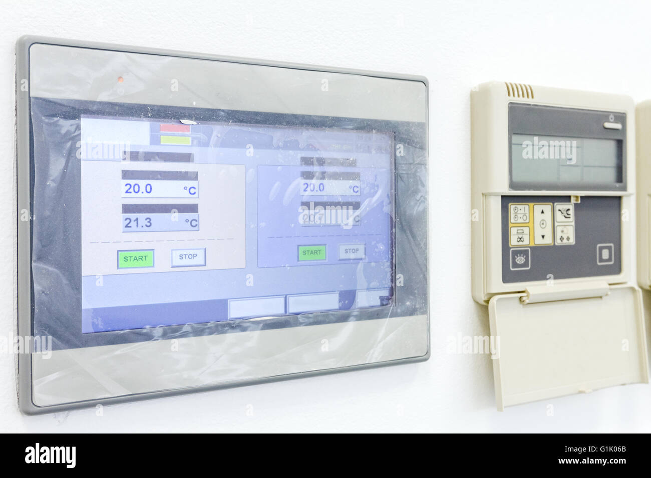 Smart home automation: wall display showing household consumptions ...