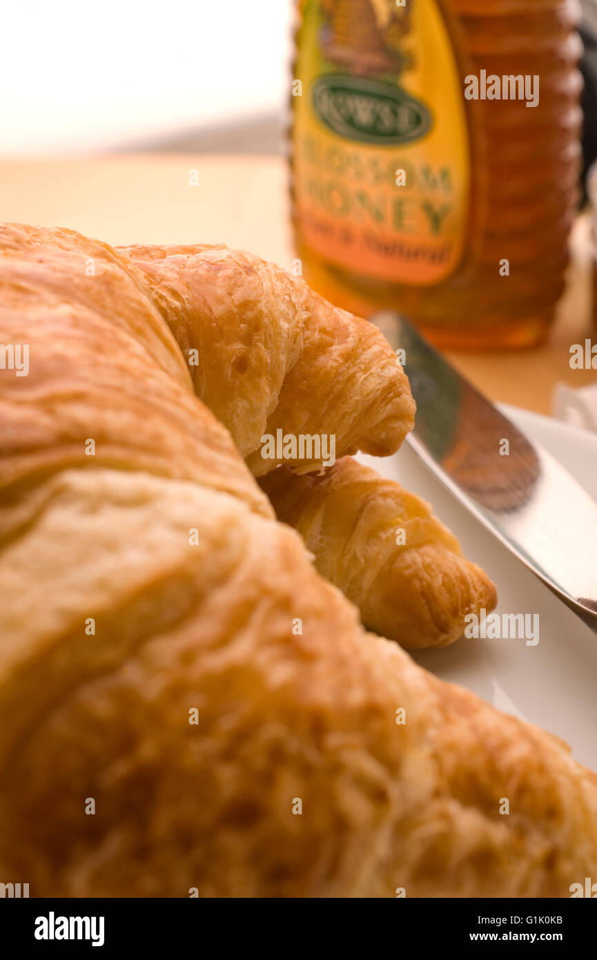 Croissant on the breakfast table Stock Photo - Alamy