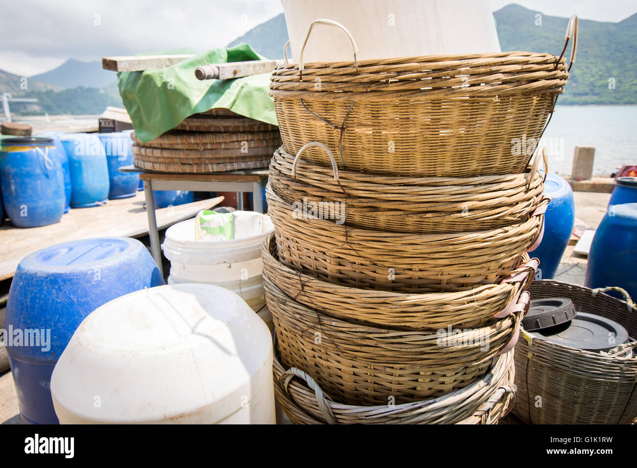 Fishing wicker basket fish hi-res stock photography and images - Alamy