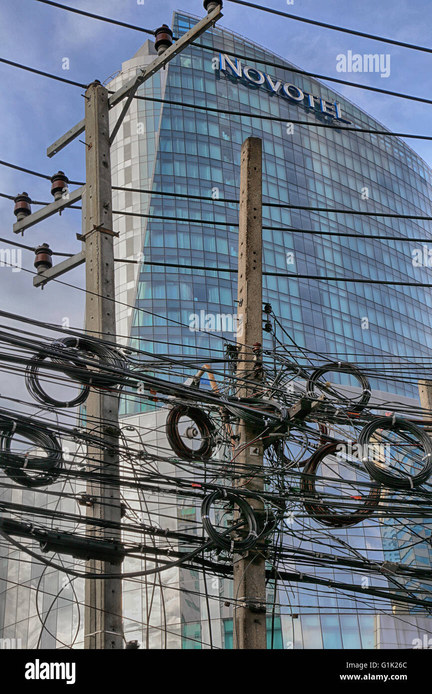 Novotel Building and Electricity in Bangkok Stock Photo - Alamy