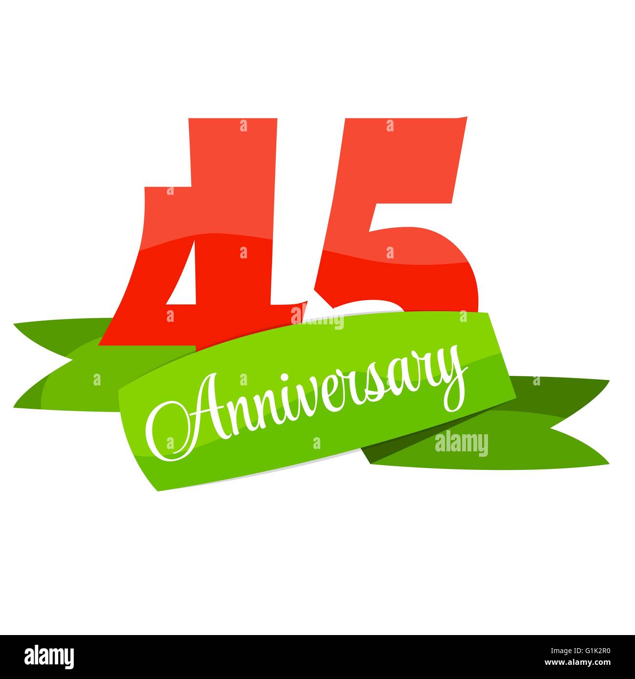 Cute Template 45 Years Anniversary Sign Vector Illustration Stock ...