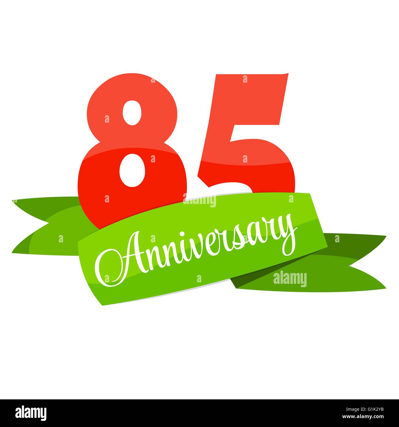 Cute Template 85 Years Anniversary Sign Vector Illustration Stock ...
