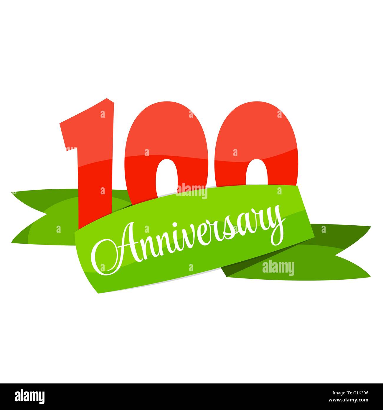 Cute Template 100 Years Anniversary Sign Vector Illustration Stock ...