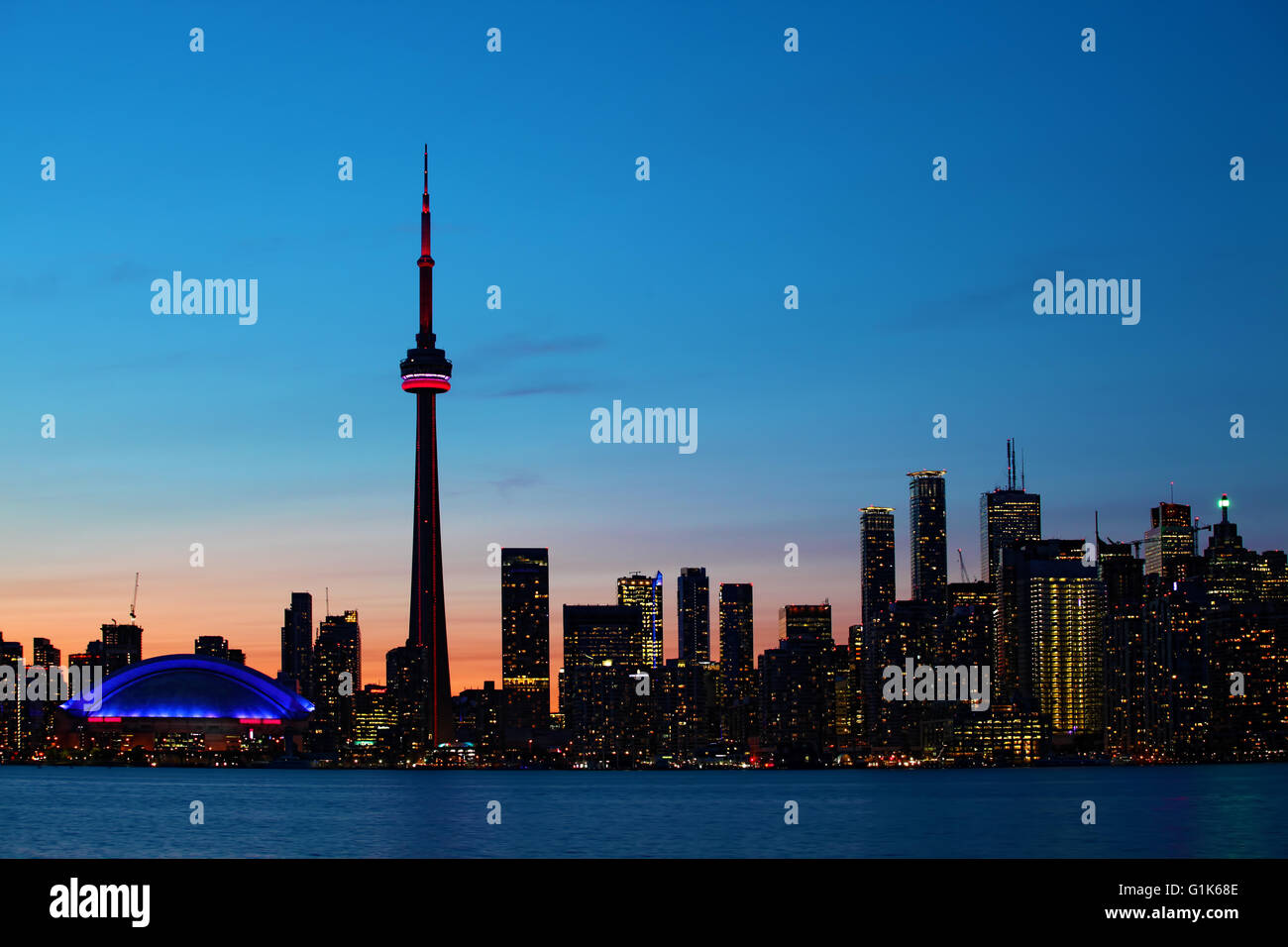 The Toronto, Canada city center at twilight Stock Photo - Alamy