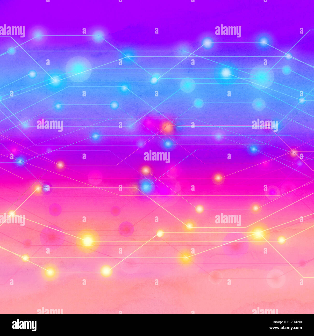 Watercolor shimmering fantastic background with different lines and ...