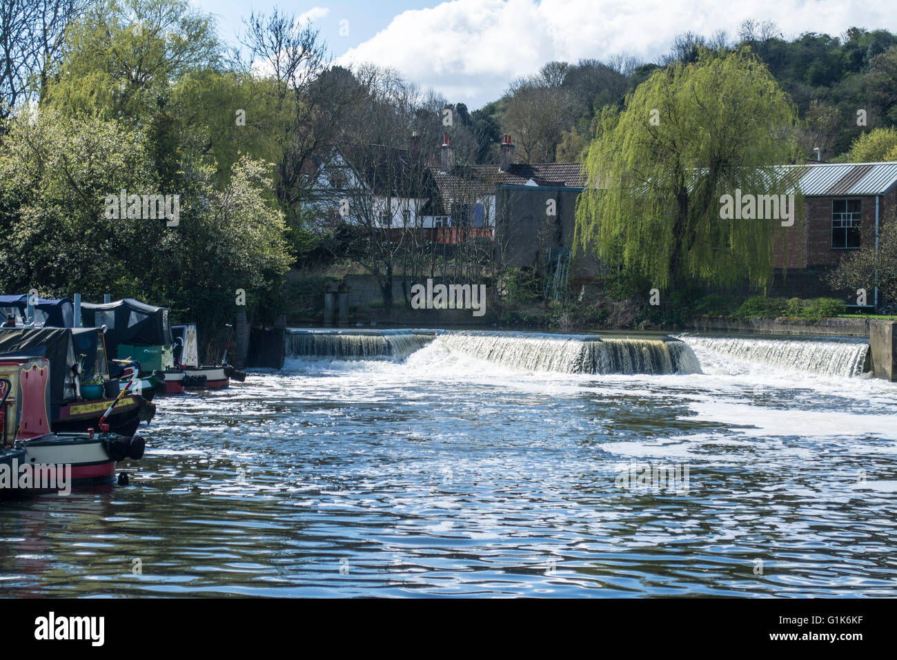 HDR image of the River Soar running over a Weir at Mountsorrel in ...