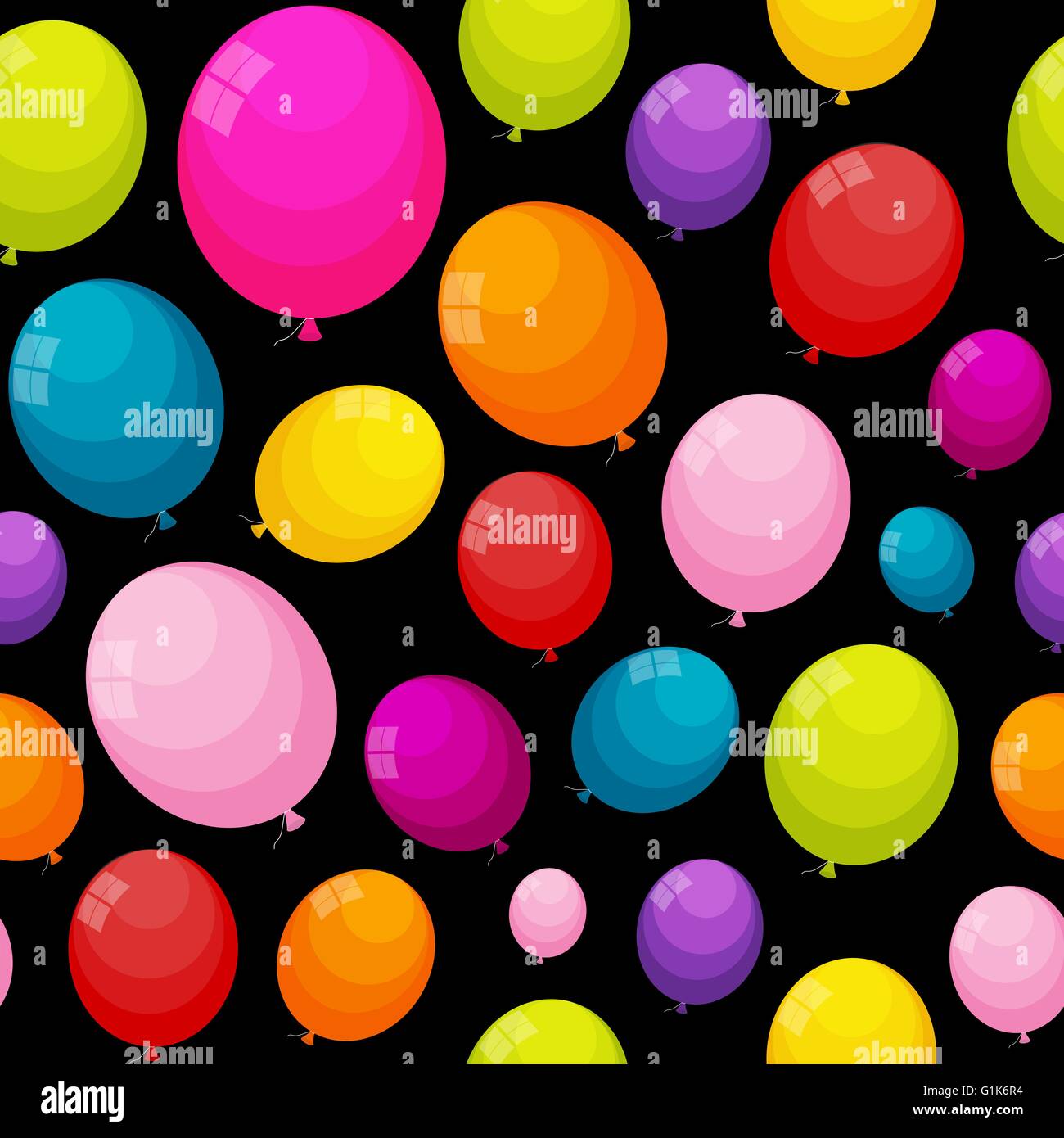 Color Glossy Balloons Seamles Pattern Background Vector Illustra Stock ...