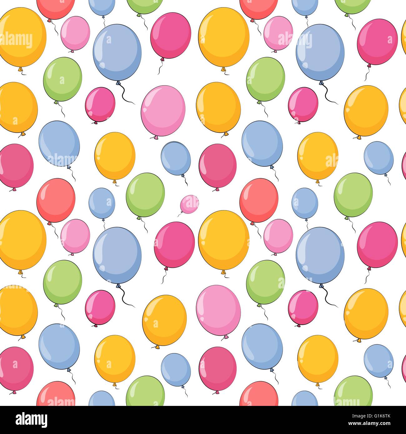 Color Glossy Balloons Seamles Pattern Background Vector Illustra Stock ...