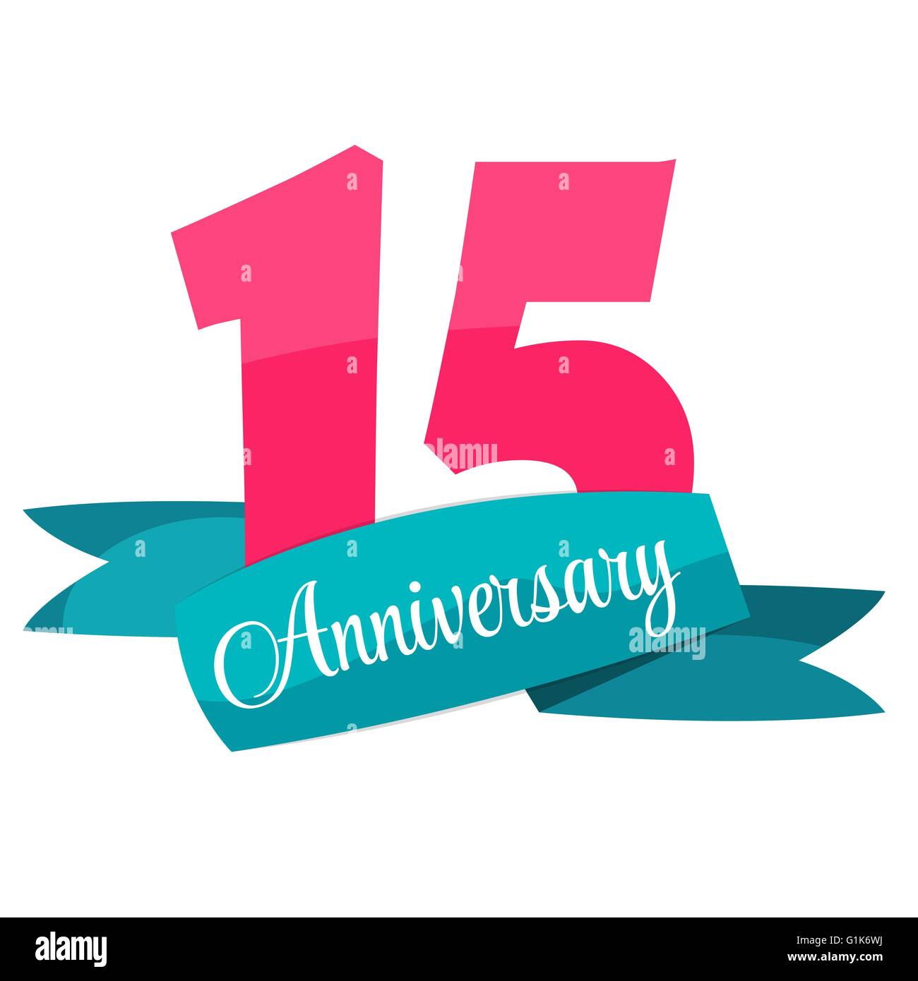 Cute Template 15 Years Anniversary Sign Vector Illustration Stock ...
