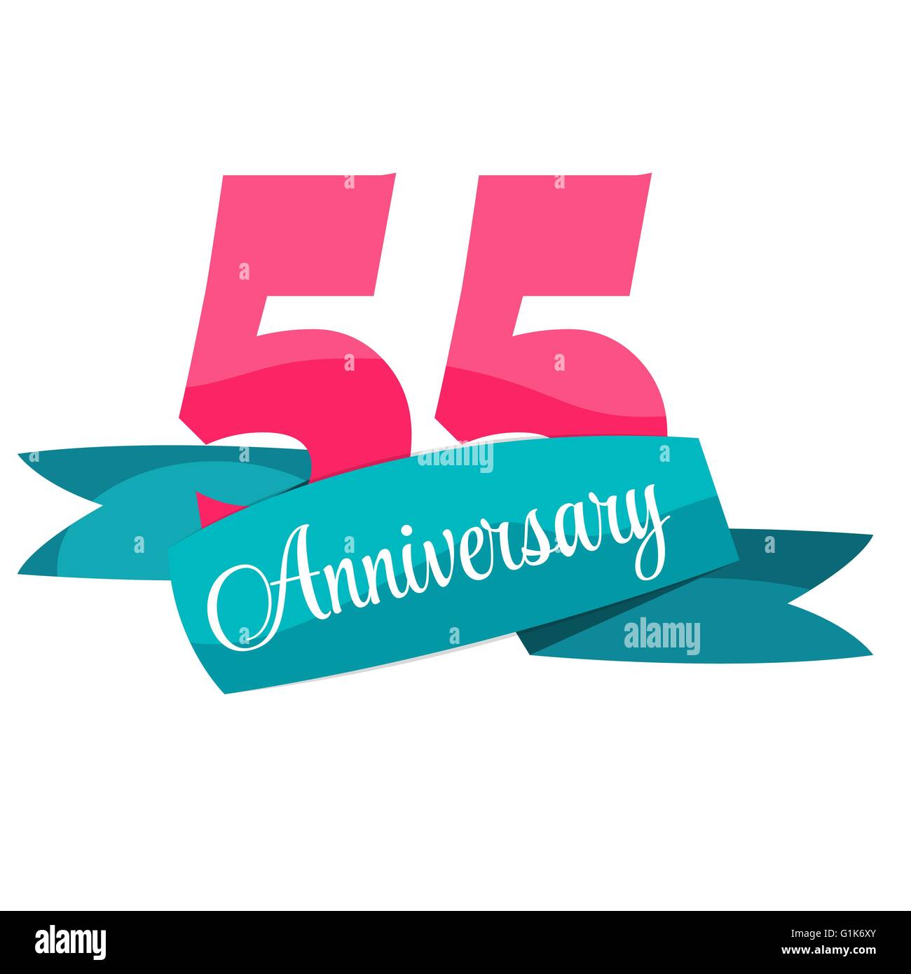 Cute Template 55 Years Anniversary Sign Vector Illustration Stock ...
