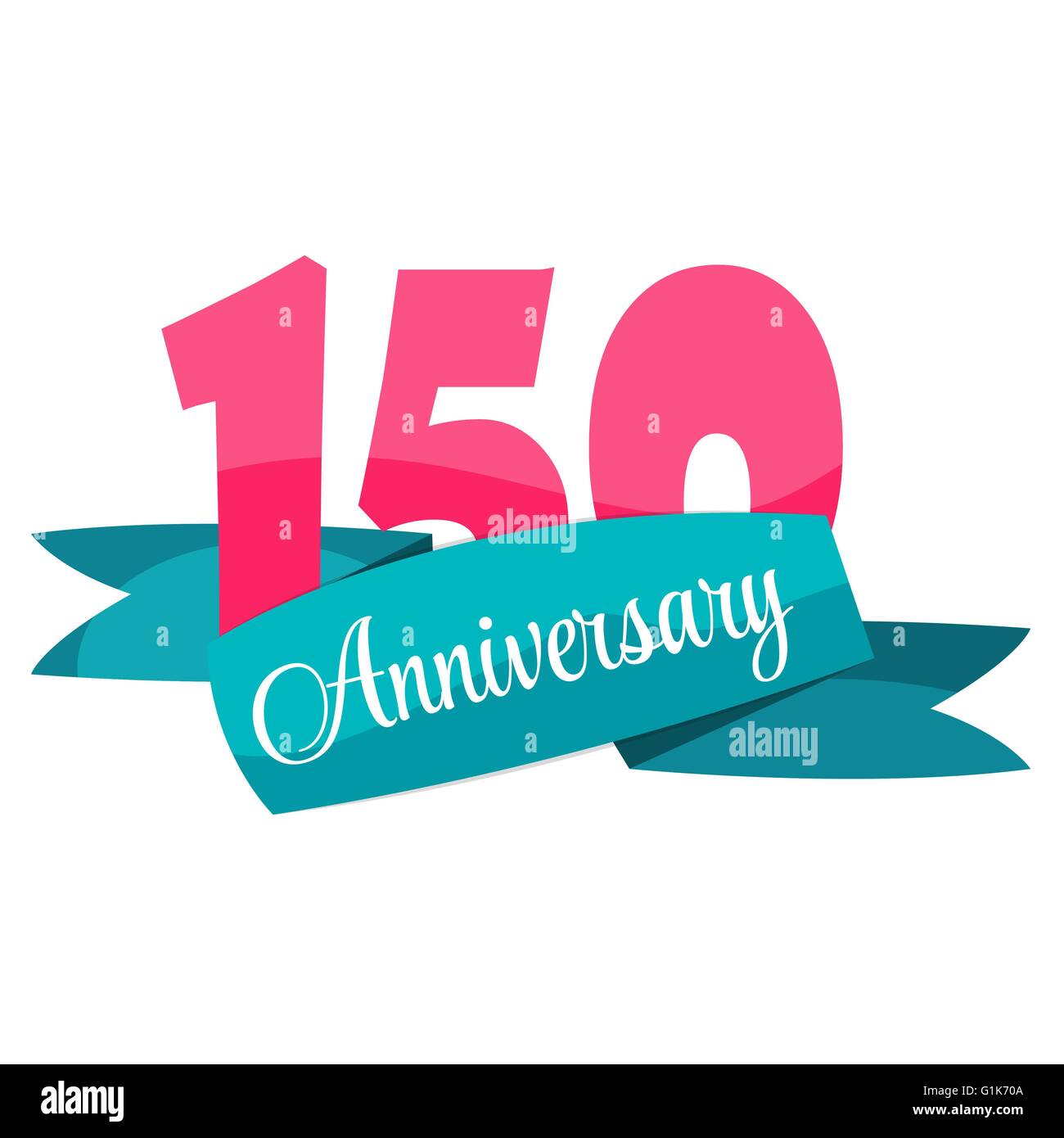 Cute Template 150 Years Anniversary Sign Vector Illustration Stock ...