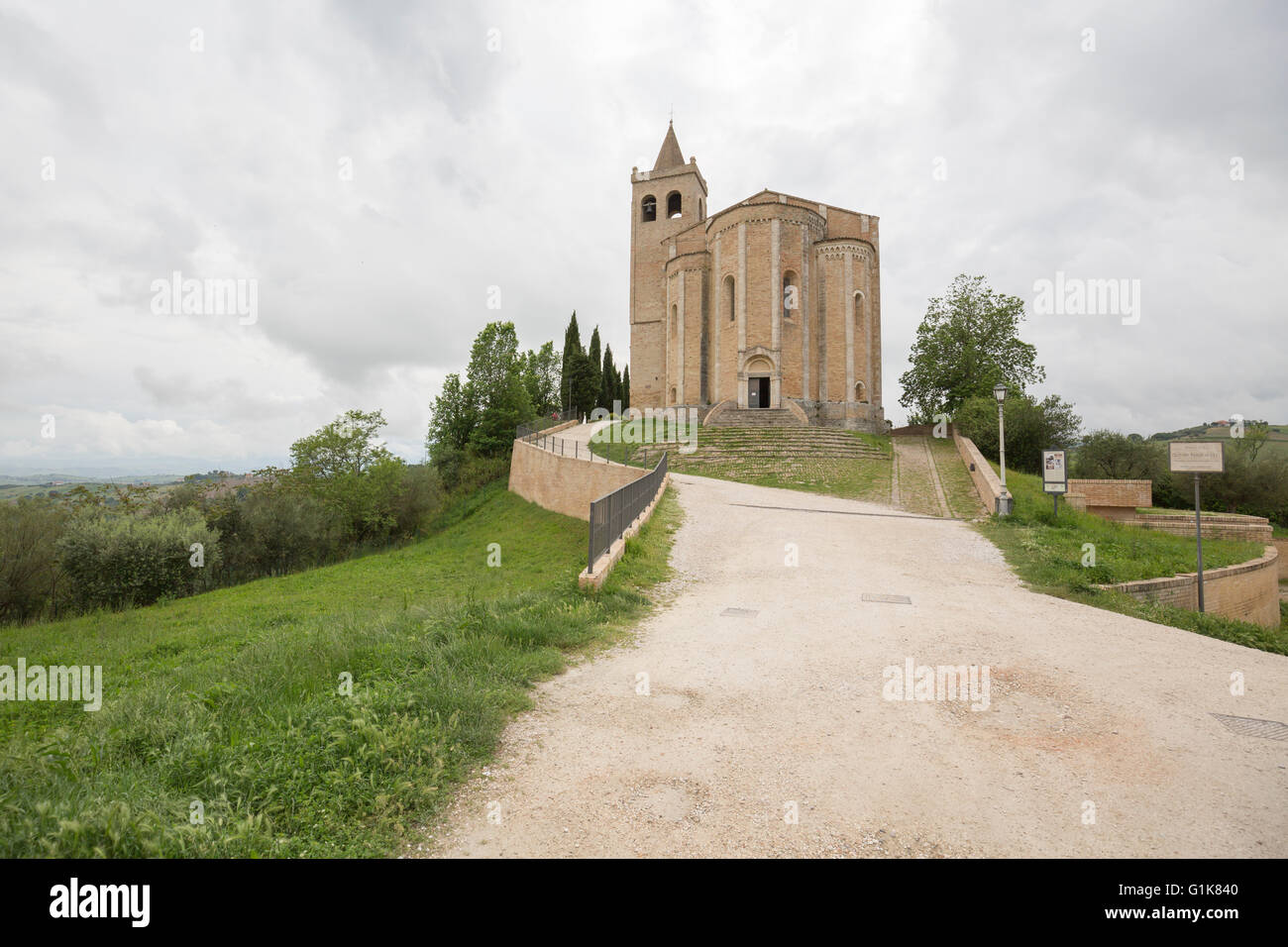 Offida, exterior of the church of Santa Maria della Rocca Stock Photo ...