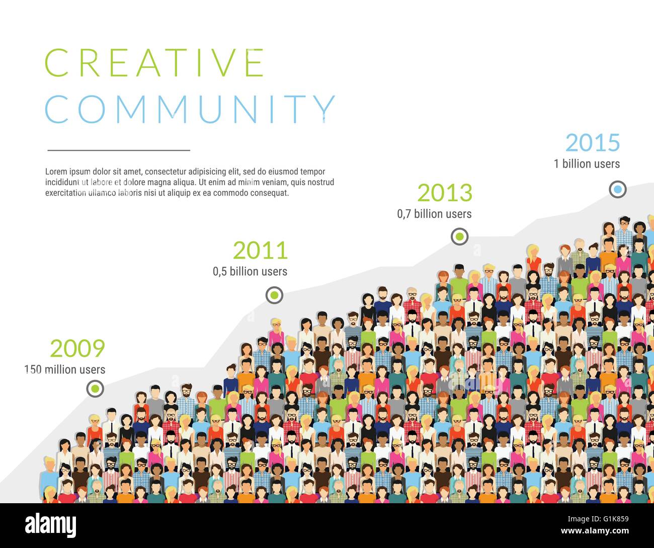 Infographic illustration of community members growth Stock Vector Image ...