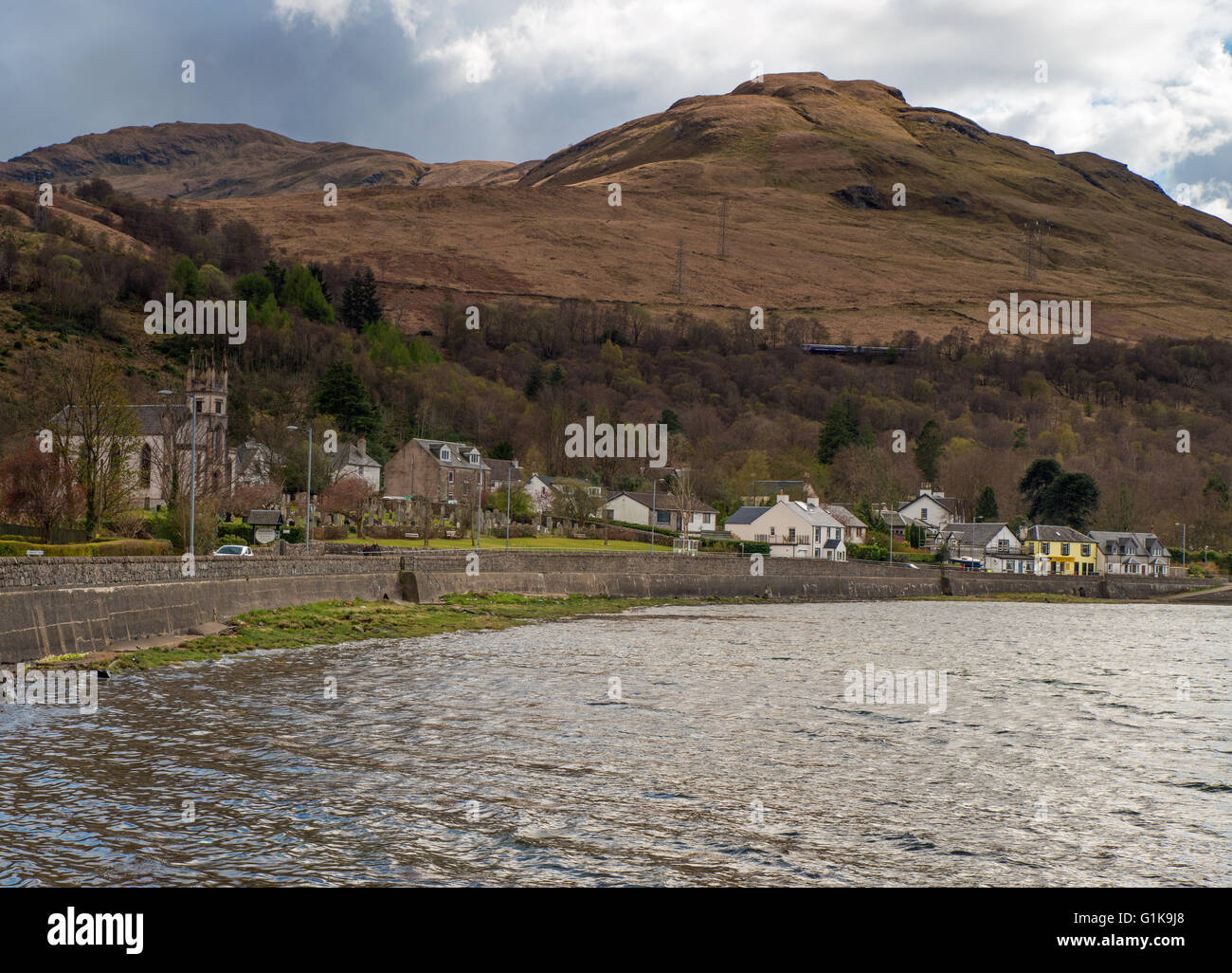Loch Long Looking towards the village of Arrochar Scotland United ...