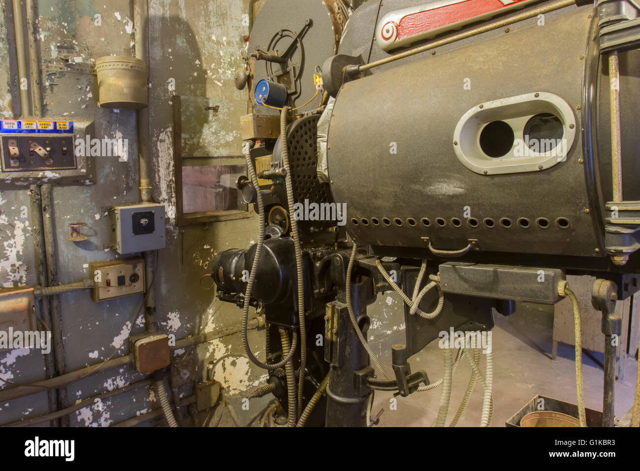 Vintage movie projection equipment in aging theater Stock Photo - Alamy