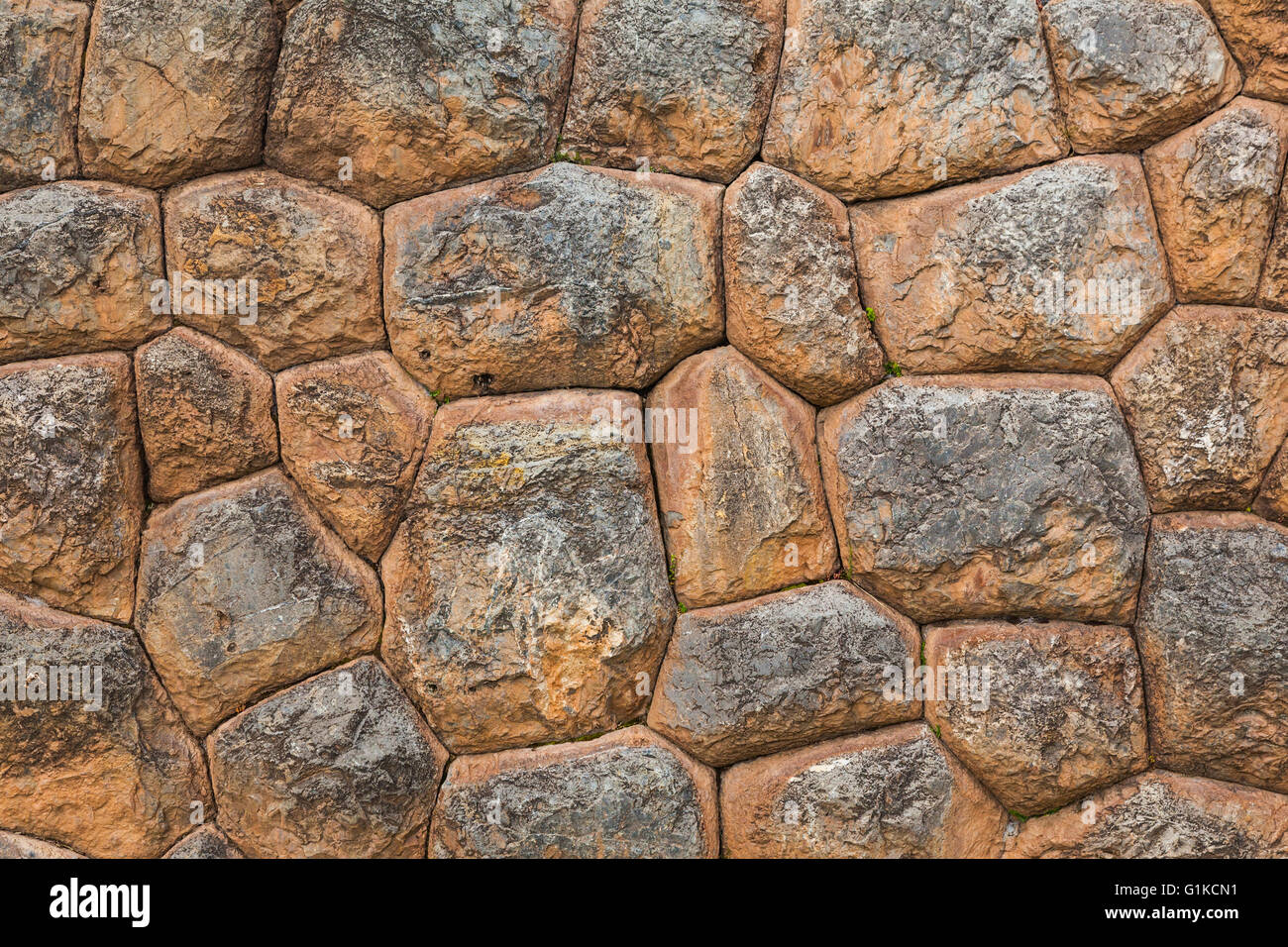 Abstract image of a dry stacked Incan wall in the Andean village of ...