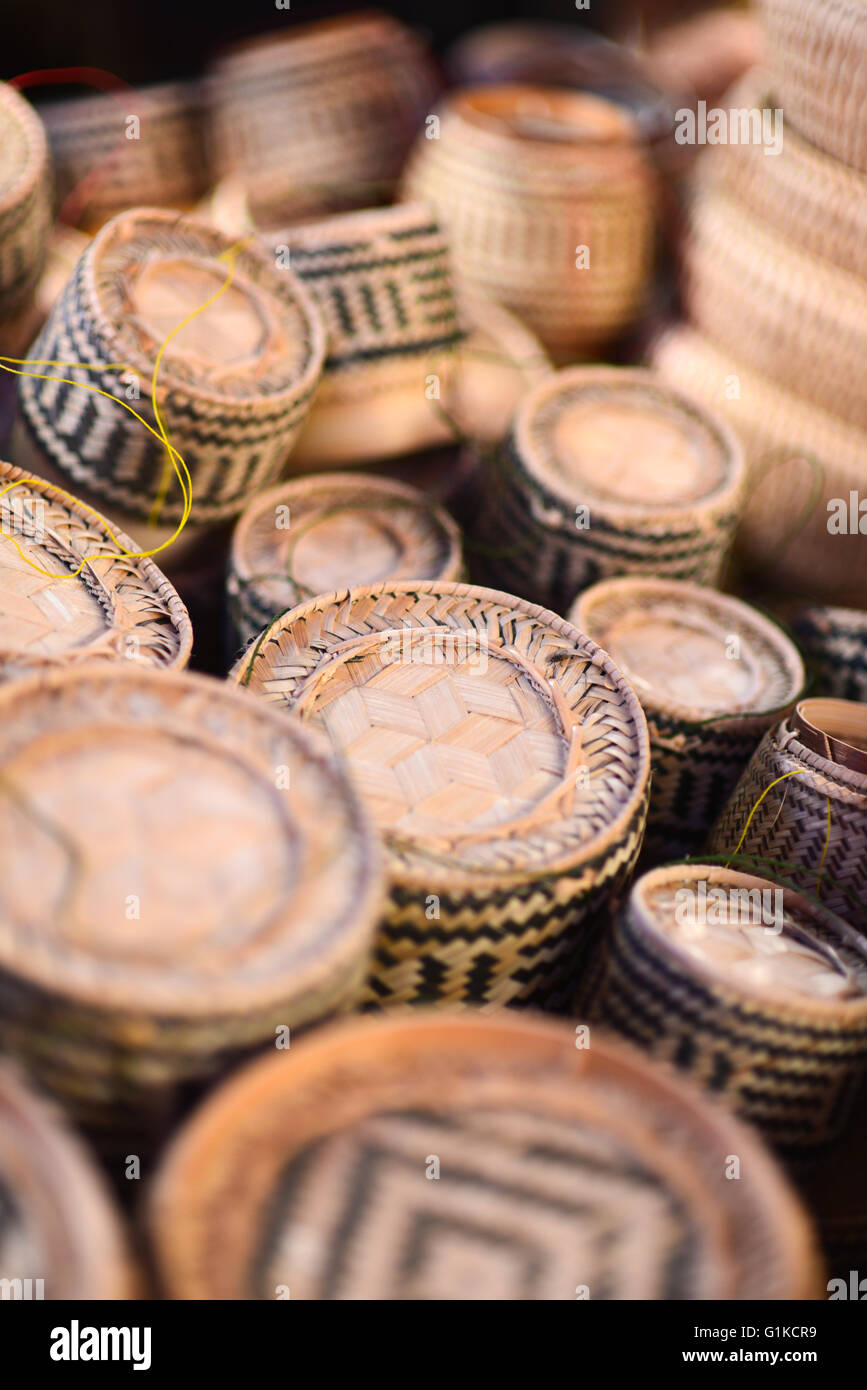 Laos sticky rice is traditionally served in one of these bamboo woven ...