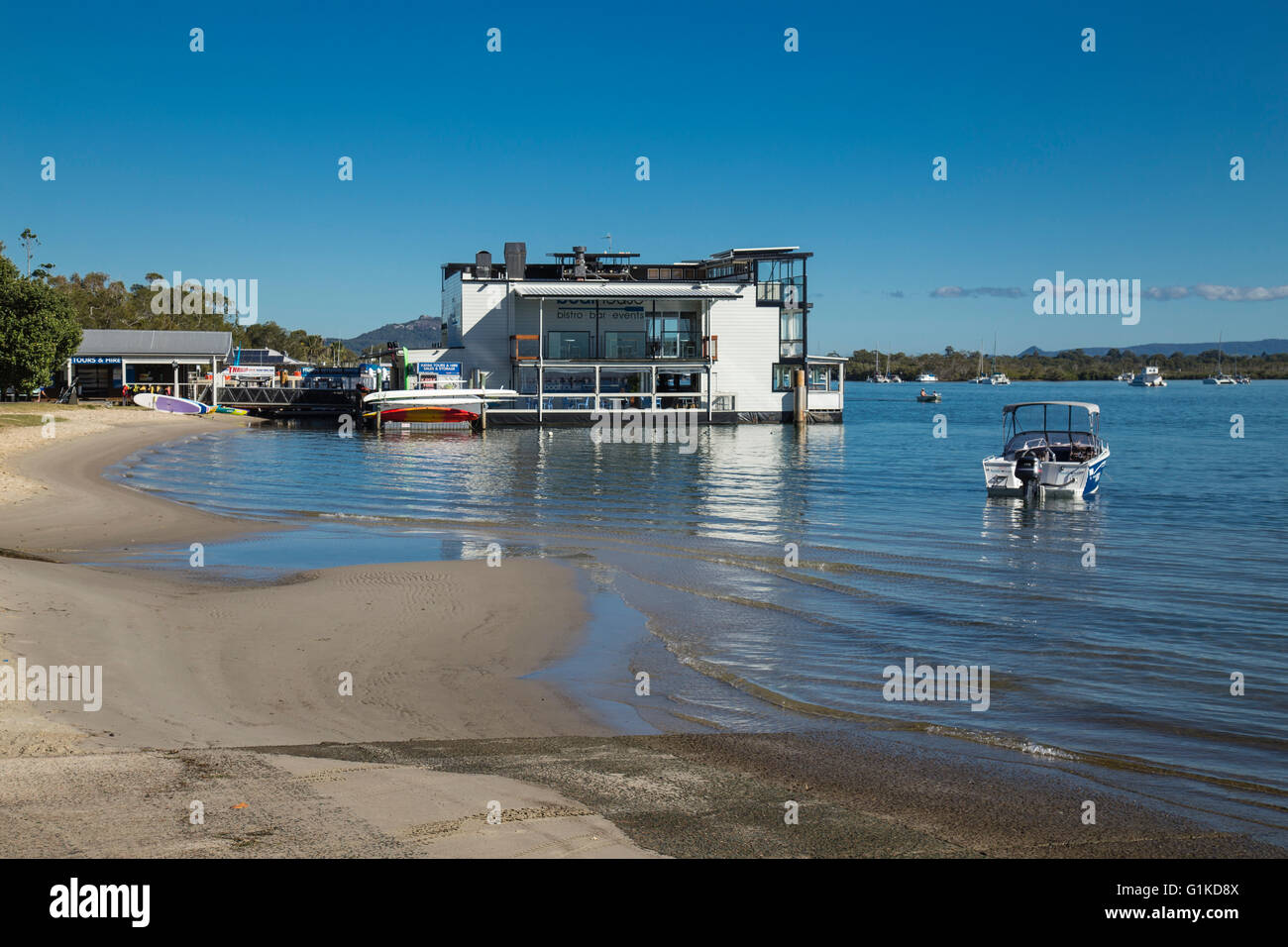 Boathouse Floating Restaurant on the Noosa River Stock Photo - Alamy