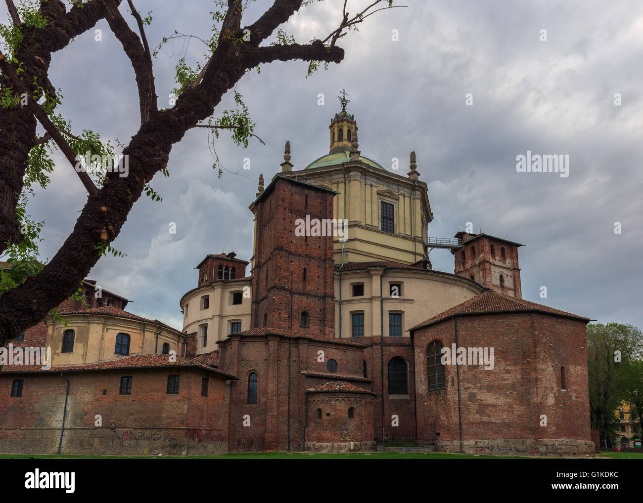 Saint Lawrence (San Lorenzo) Cathedral back side in Milan,Italy Stock ...