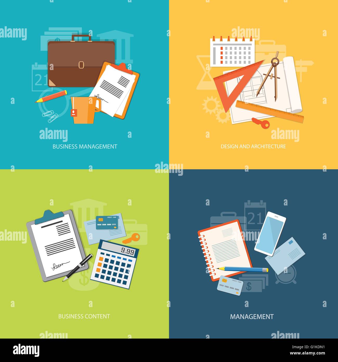 Flat design modern vector illustration concept of education, business ...