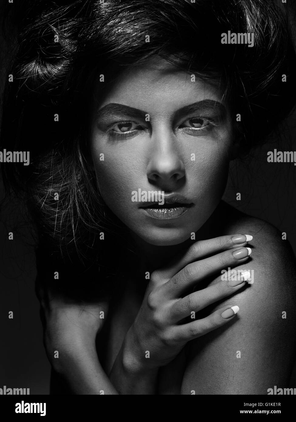 Face beauty make up Black and White Stock Photos & Images - Alamy