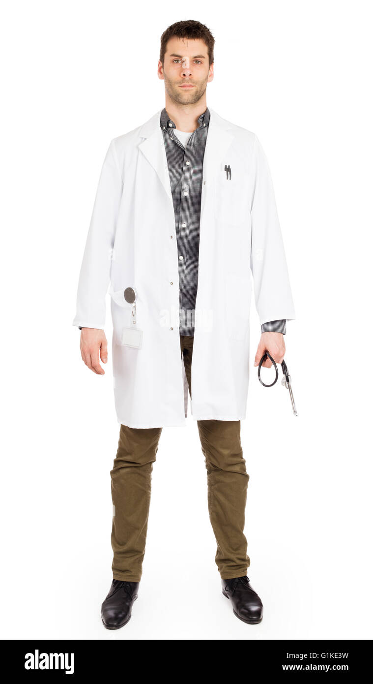 Male doctor, concept of healthcare and medicine - Isolated on white ...