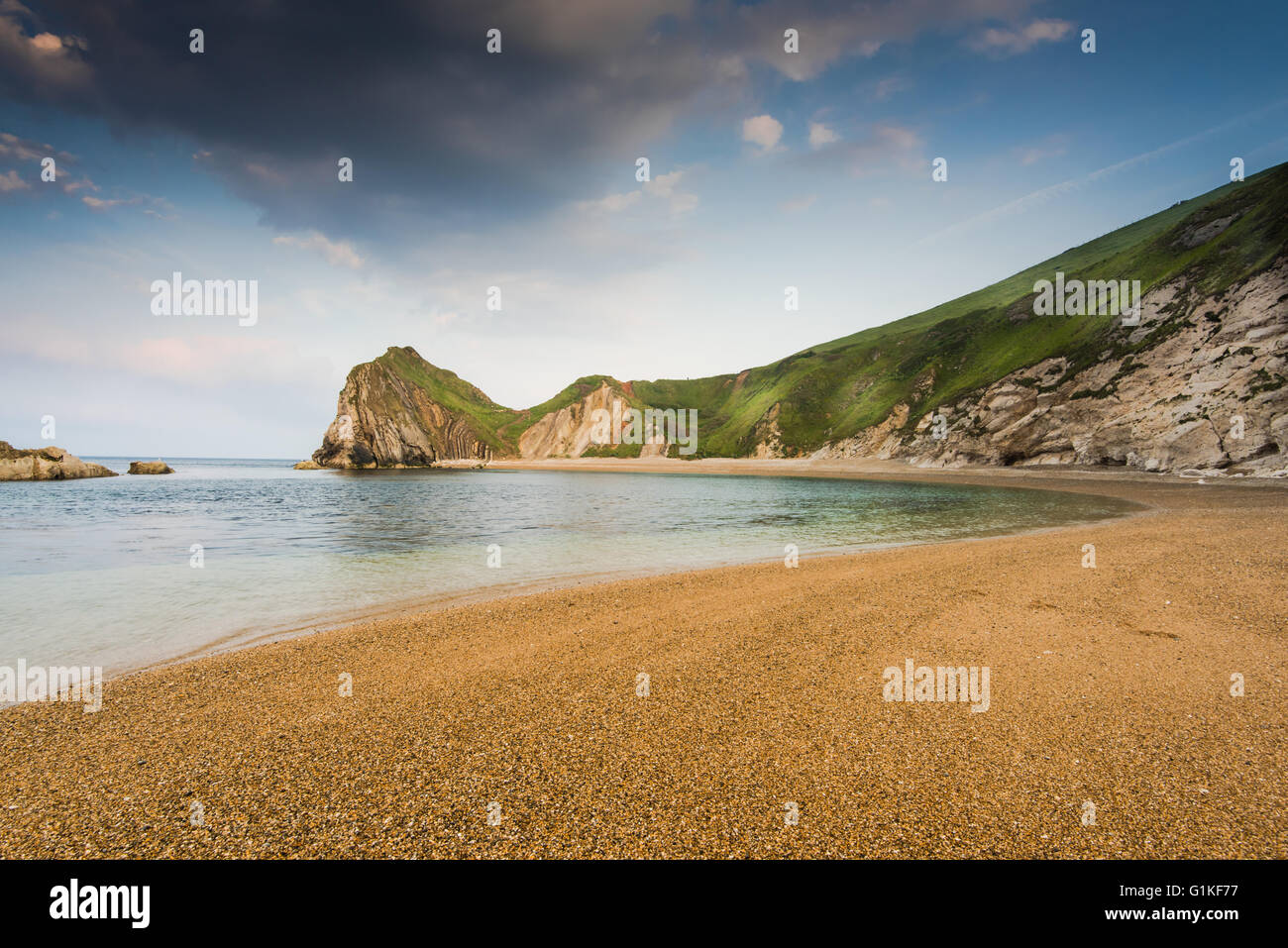 Cliffs on the beach and blue sky in Dorset,UK Stock Photo - Alamy