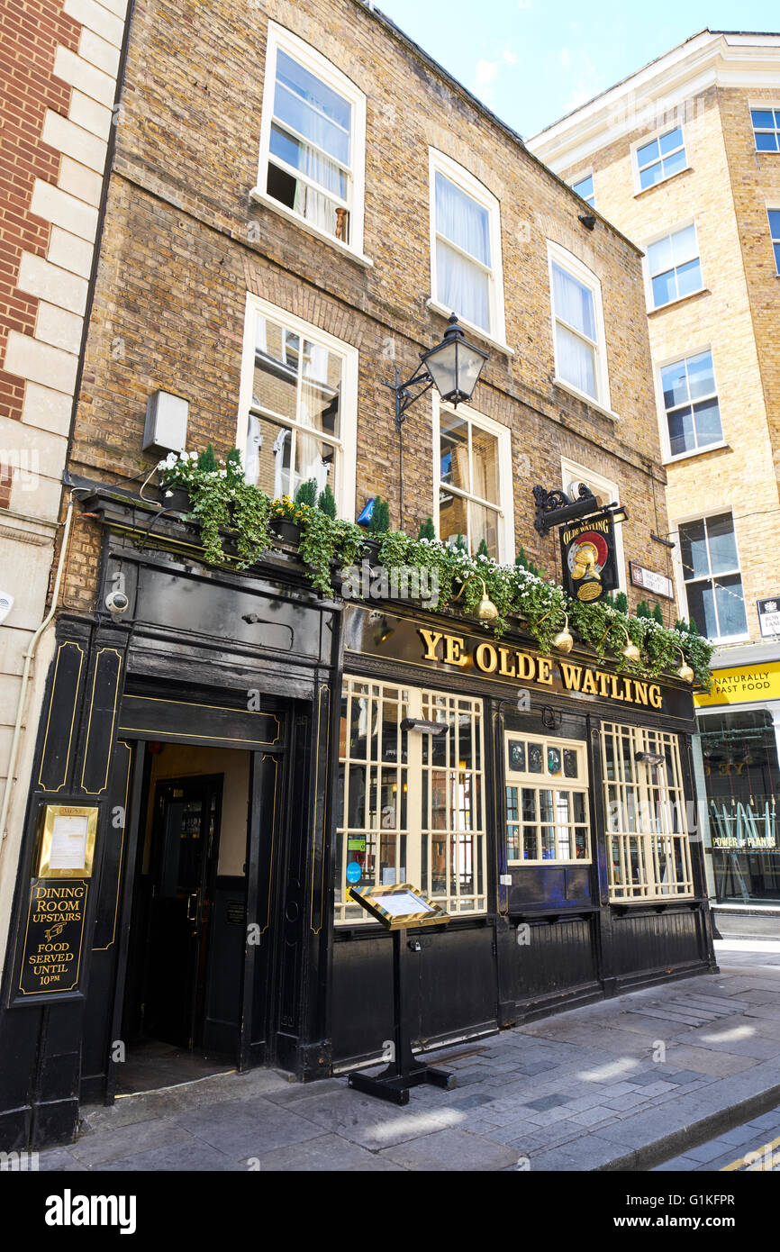 Ye Olde Watling Public House Watling Street London UK Stock Photo - Alamy