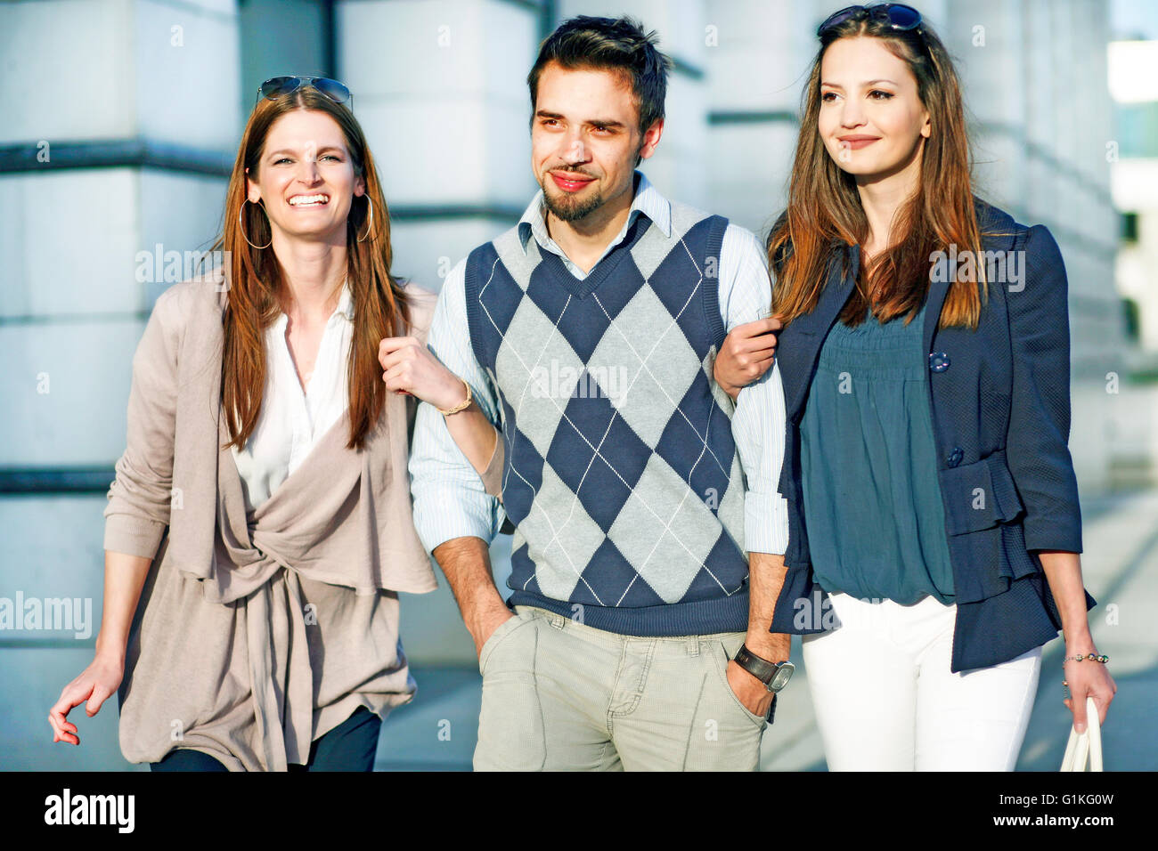students walking and have fun Stock Photo - Alamy